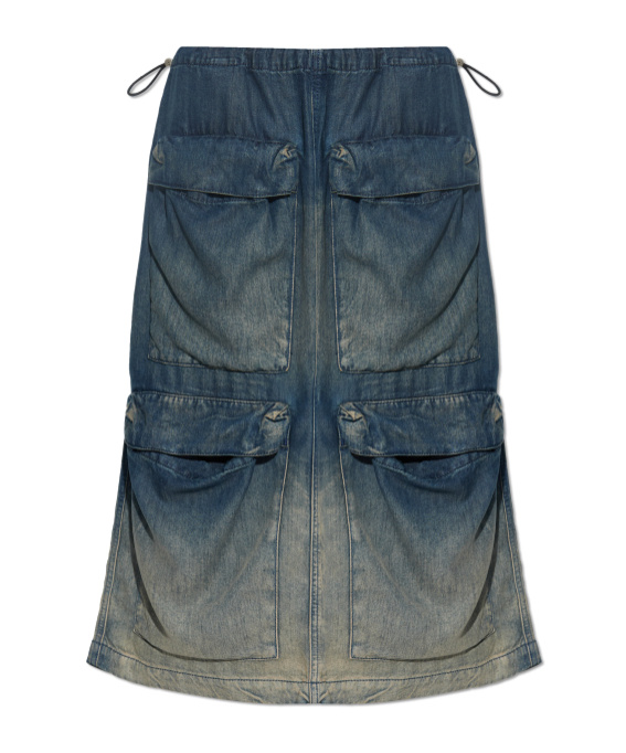 DIESEL® Diesel De-Megi-S Midi Denim Cargo Skirt